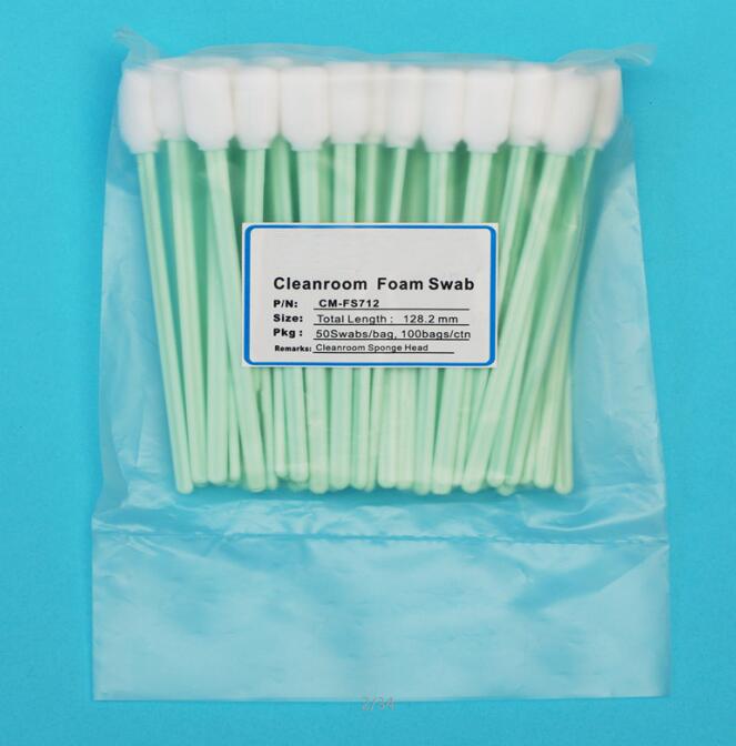 28mm Sterile Anti-Static Foam Tip Swabs | Green Plastic Handle for ...