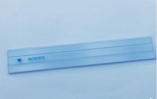 Flexible Esd Anti Static Ic Tubes Packaging Transparent Blue Surface