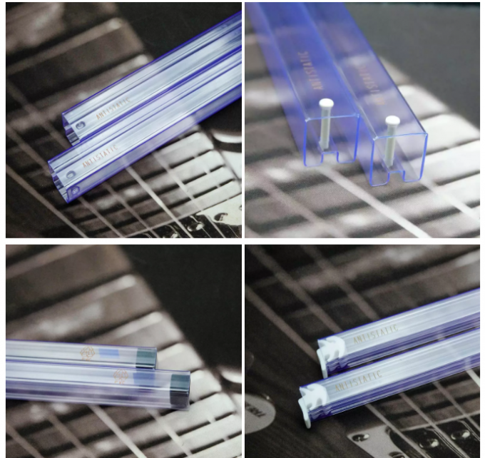 PVC Plastic Clear Anti Static IC Tubes For Electronic Packaging